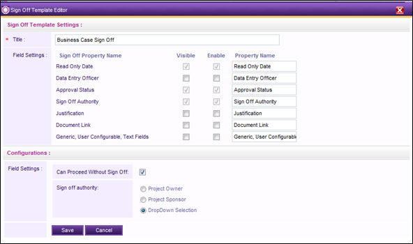 Assigning Sign Off Templates