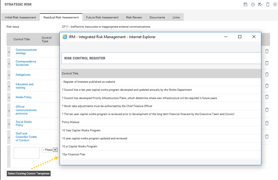 Risk Control development